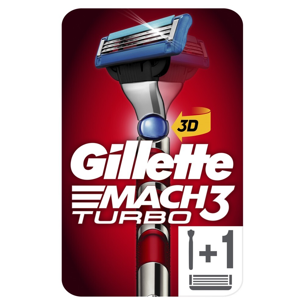 GIllette Бритва для бритья Mach3 Turbo 3D + 1 сменная кассета — купить ...