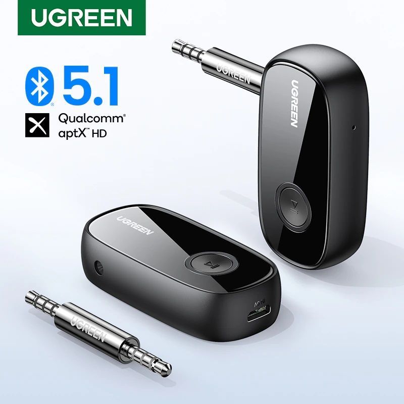 Bluetooth-адаптер UGREEN с поддержкой aptX HD, Bluetooth 5.1, AUX 3.5mm ...
