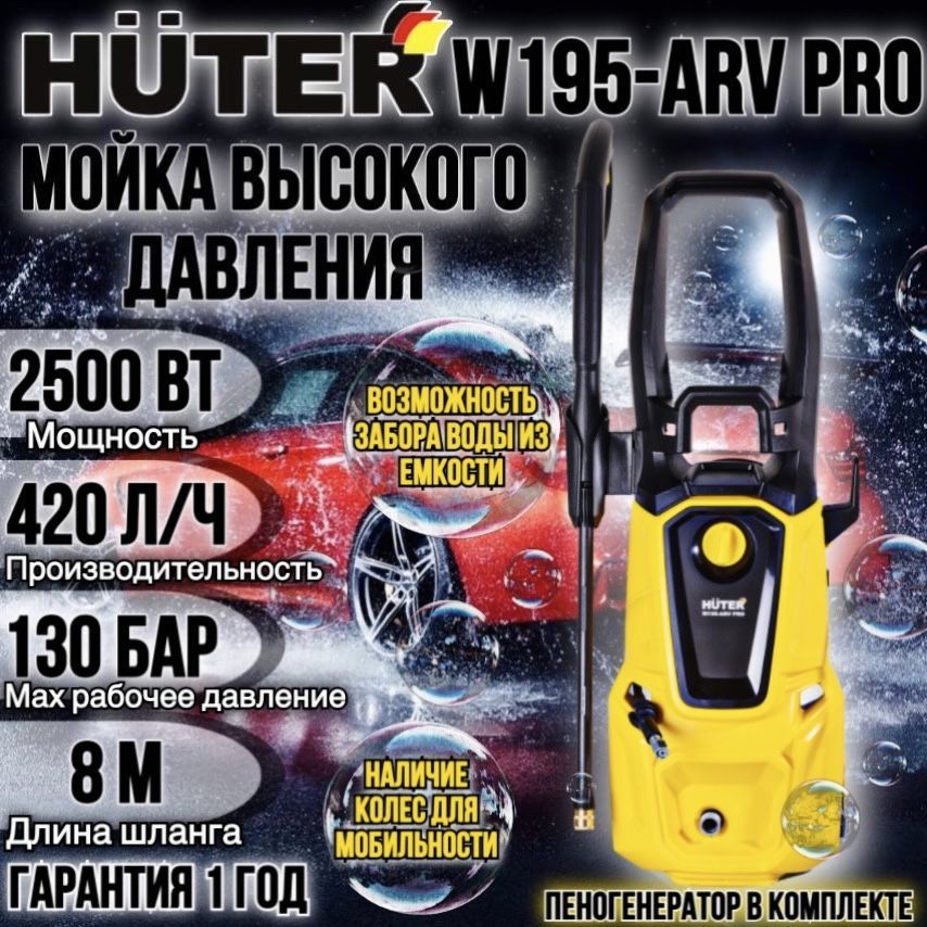 Минимойка Huter W195-Pro — купить в интернет-магазине OZON по выгодной цене
