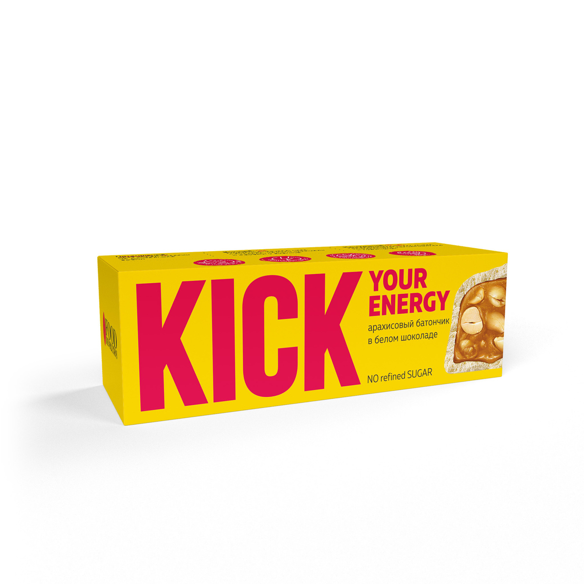 KICK / Арахисовый батончик в белом шоколаде. / Упаковка 10 штук ...