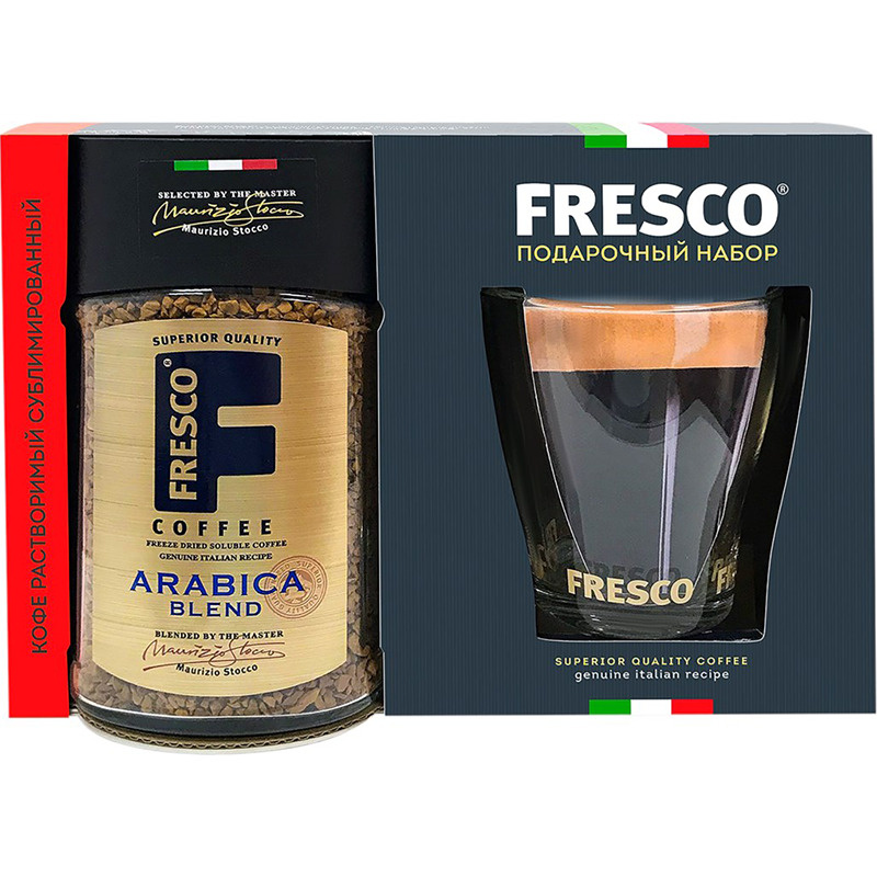 Кофе растворимый Fresco Arabica Blend 100 гр. Подарочный набор с ...