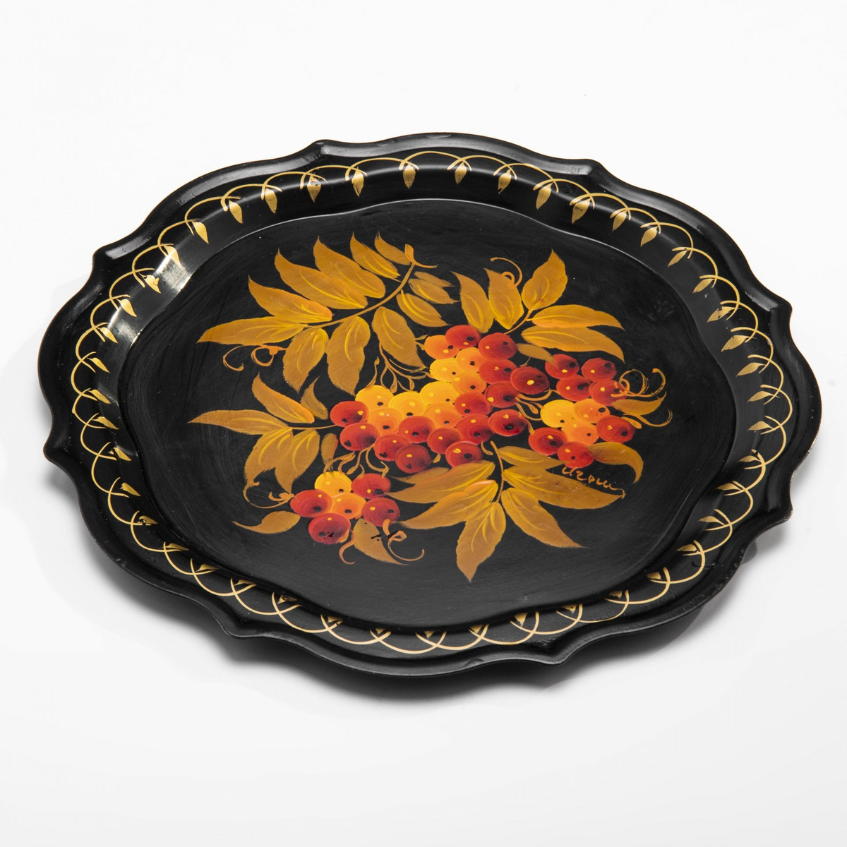 Поднос металлический, СССР, Жостовская фабрика декоративной росписи ...