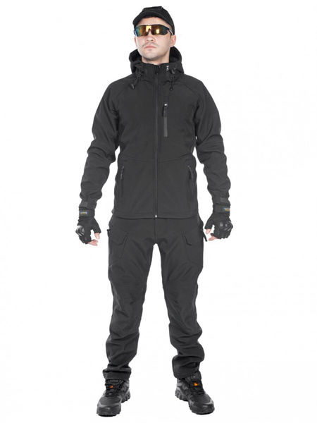 Тактический костюм мужской софтшелл (Softshell) GONGTEX ASSAULT, до -10С, цвет Черный (Black)-L ...