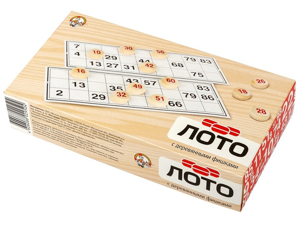 Характеристики Настольная игра Русское лото классическое с деревянными ...