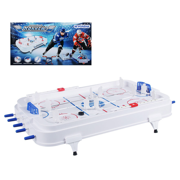 ИГРОЛЕНД Набор игровой Настольный хоккей, пластик, металл, бумага, 57 ...