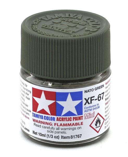 Tamiya XF-67 NATO Green, Зеленый НАТО, Матовый, Краска акриловая, 10мл ...