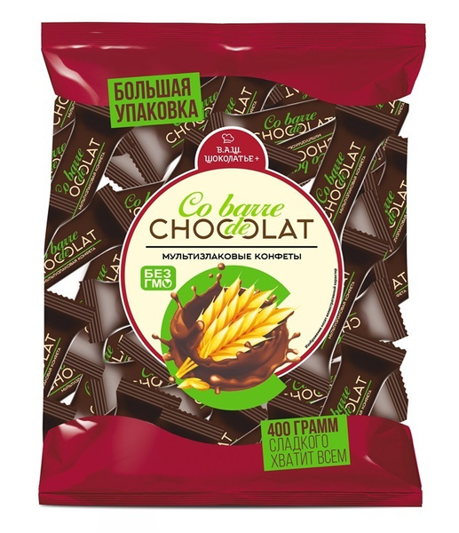 Co barre de CHOCOLAT Мультизлаковые конфеты с темной глазурью 400 гр ...