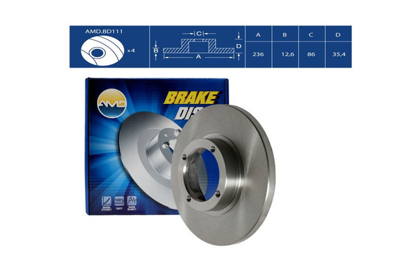 Диск переднего тормоза 96284392 AMD.BD111 для DAEWOO (Matiz M100, M150 ...