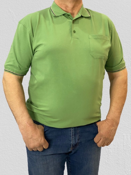 Поло REY POLO, размер 54, цвет зеленый, 92% хлопок 8% эластан - купить ...