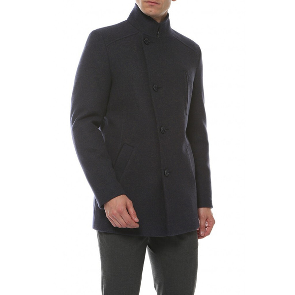 Пальто Caravan Wool, Демисезон, размер 48-182, цвет синий, Шерсть ...