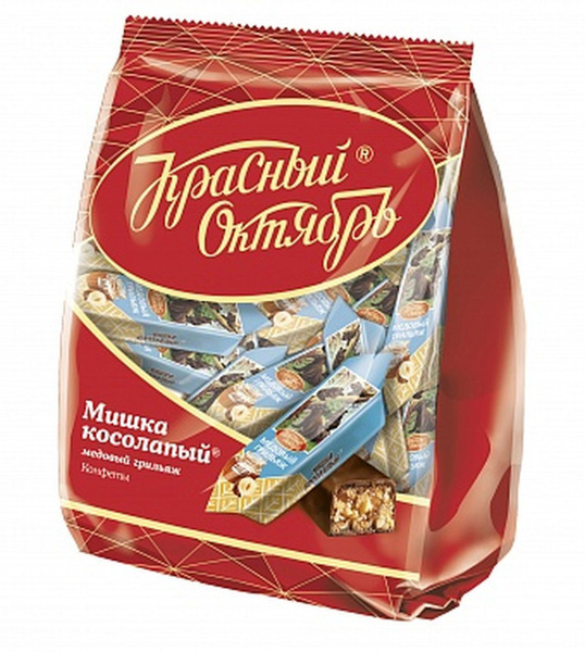 Конфета Грильяж медовый Мишка Косолапый Красный Октябрь, 200 г - купить ...