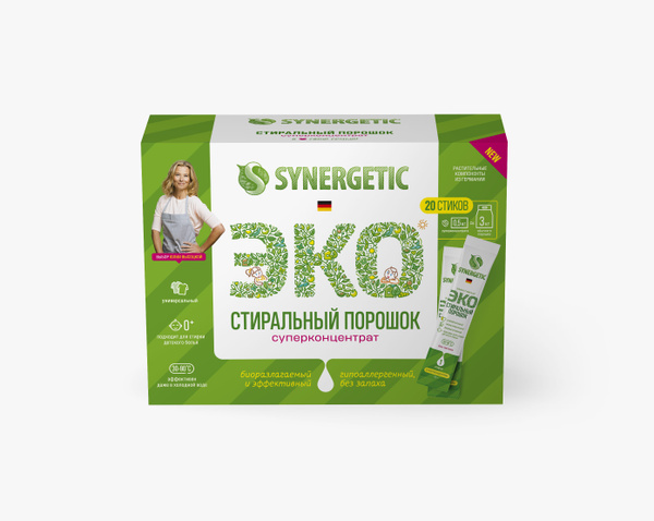 Synergetic Стиральный порошок 20 стирок Для деликатных тканей, Для детского белья купить на OZON ...