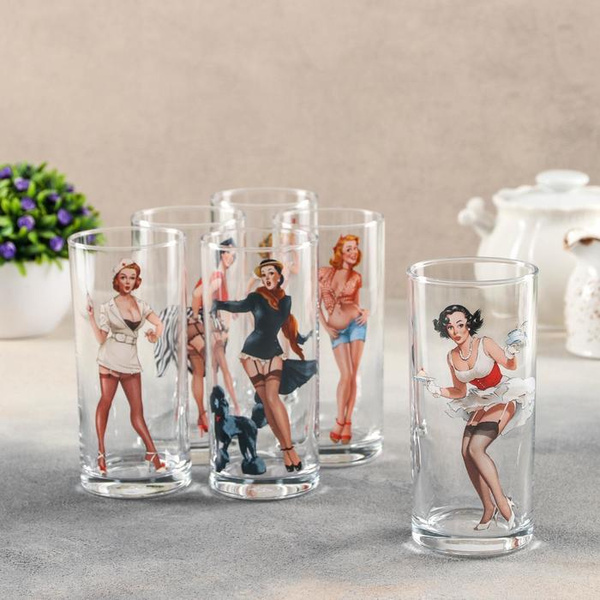 Набор стаканов Pin-up girls, 280 мл, 6 шт - купить с доставкой по выгодным ценам в интернет ...