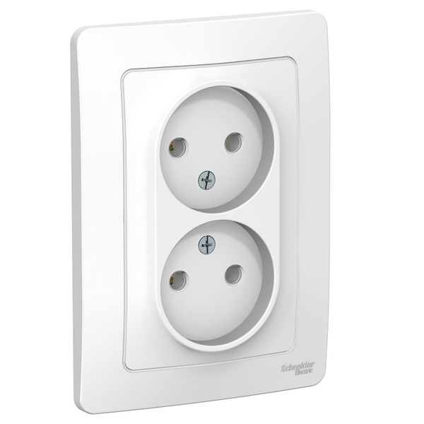 Розетка двойная Schneider Electric Blanca без заземления, скрытый ...