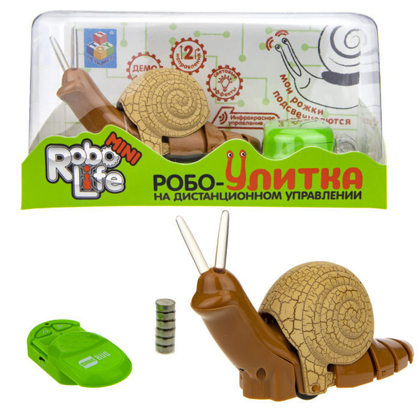 Интерактивные игрушки для девочек и мальчиков 1TOY RoboLife Робо Улитка ...