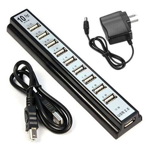 Активный USB концентратор-разветвитель-хаб USB 2.0 HUB 10-ports черный ...