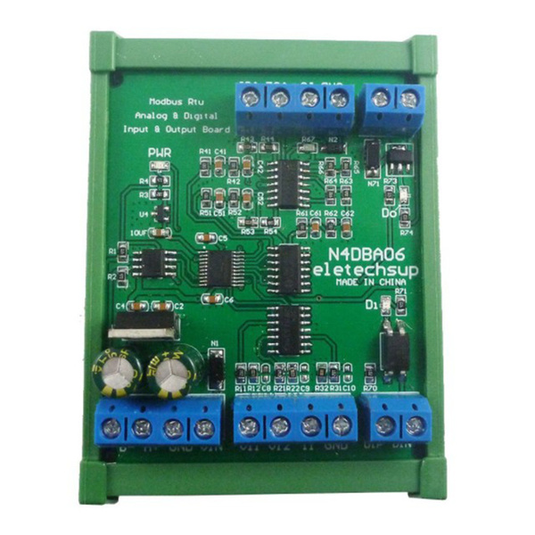 DC 12V 8CH Аналоговые цифровые входные выходные устройства 0-5V 0-10V 4-20MA ADC RS485 Modbus ...