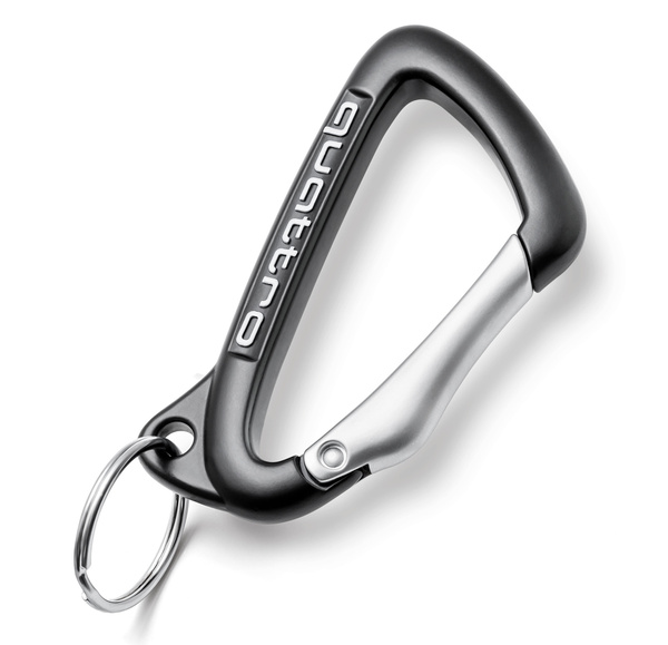 Брелок-карабин Audi quattro Key Ring Carabiner, black/silver, артикул ...