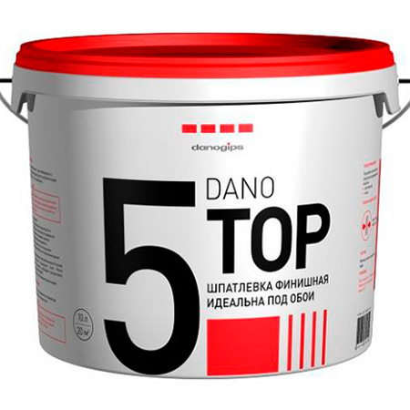 ДАНОГИПС Дано Топ 5 шпатлевка финишная под обои (10л) / DANOGIPS Dano Top 5 шпаклевка полимерная ...