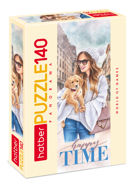 Пазл Hatber 140 элементов 160х450мм Панорама-Девушка с собачкой- купить на OZON по низкой цене ...