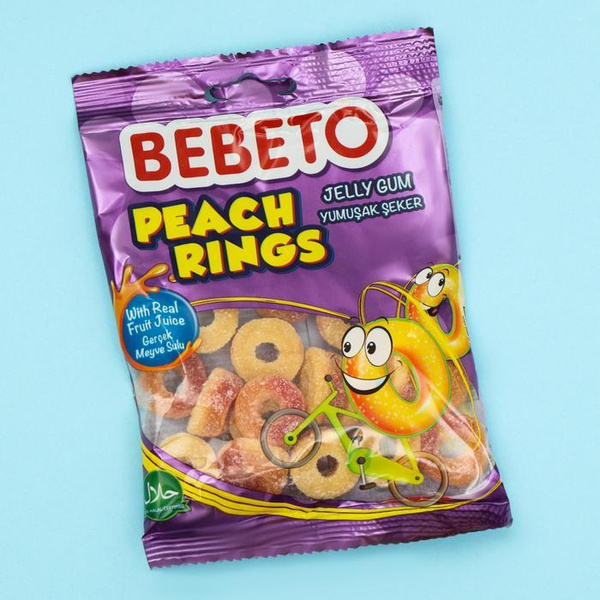 Жевательный мармелад, BEBETO PEACH RINGS, 70 г - купить с доставкой по ...