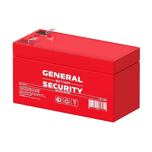 Свинцово-кислотный аккумулятор general security GS 1.2-12 ( 12 вольт 1200 mAh) купить на OZON по ...