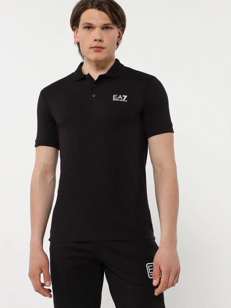 Поло EA7, размер 50, 48, цвет черный, 95% хлопок, 5% эластан - купить по выгодной цене в ...