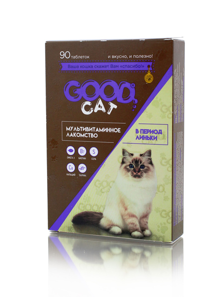 Мультивитаминное лакомство ПЕРИОД ЛИНЬКИ для кошек GOOD CAT 90 шт ...