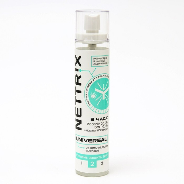 Спрей от насекомых Чистый дом Nettrix Universal, от комаров, мошек, мокрецов, 100 мл (02-129 ...