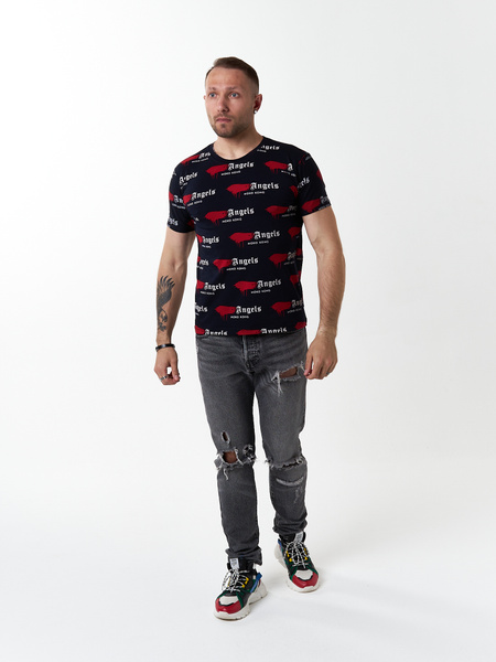 Футболка MARCO ROS, размер 52, цвет темно-синий, 95% - хлопок; 5% ...