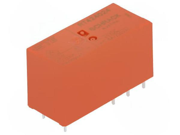Реле электромагнитное TE Connectivity RT424024 DPDT 24ВDC 8A/250В AC ...