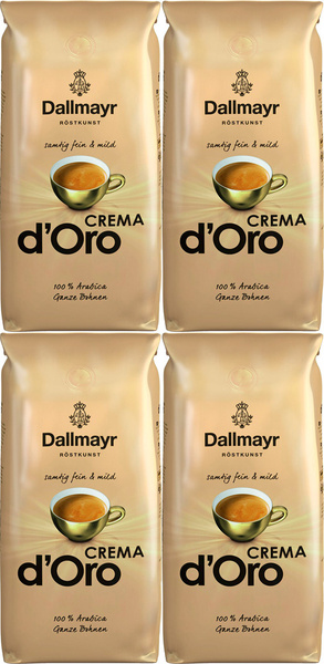 Кофе Dallmayr Crema d'Oro в зернах 1 кг, комплект: 4 упаковки по 1 кг ...
