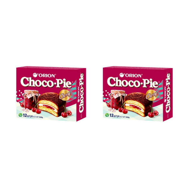 Orion Choco-Pie Cherry пирожное, 360 г, 2 шт - купить с доставкой по выгодным ценам в интернет ...