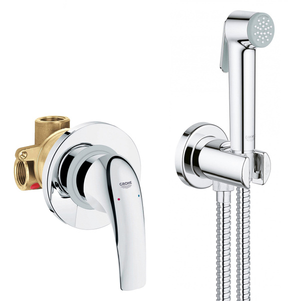 Смеситель GROHE BauCurve Hygienic Shower Латунь, ABS пластик - купить ...
