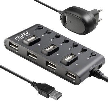 USB хаб GINZZU GR-487UAB купить на OZON по низкой цене (1215507932)