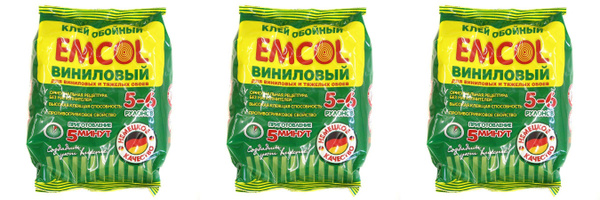 EMCOL Обойный клей Виниловый, 180 г, 3 шт / купить на OZON по низкой ...