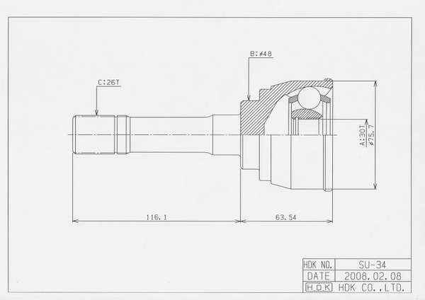Шрус привода HDK 44101-67D01 / 44102-67D00 HDK SU034 - hdk арт. SU034 - купить по выгодной цене ...