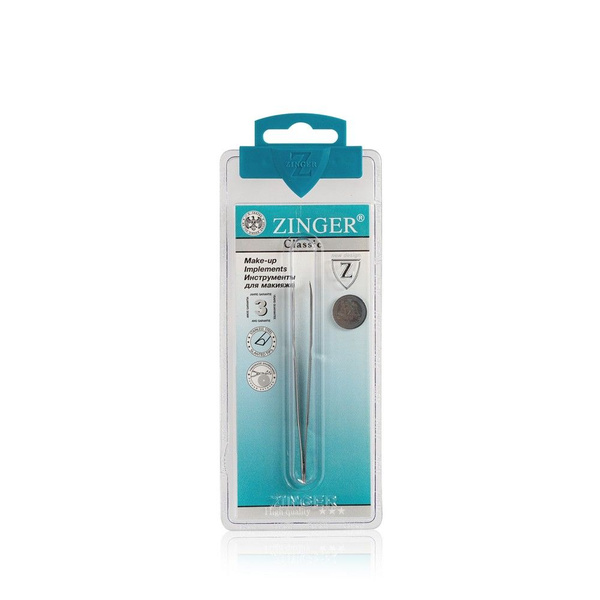 Пинцет для бровей Zinger B 164 SH скошенный , плоский , ручная заточка ...
