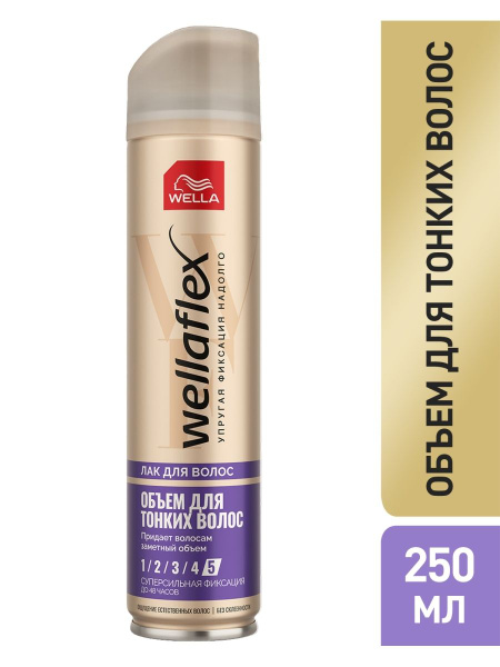 Wella Лак для волос Wellaflex Объем для тонких волос, суперсильная ...