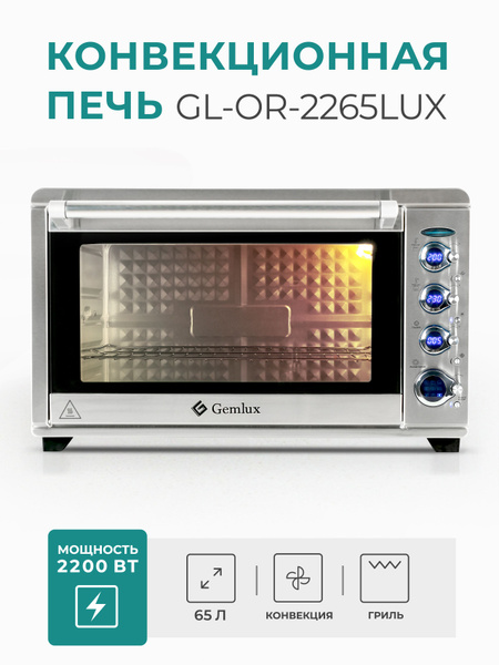Мини-печь Gemlux 1, серый металлик, 65 л купить по низкой цене с ...