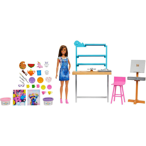 Mattel Barbie Wellness Relax Create Art Studio с куклой - купить с ...