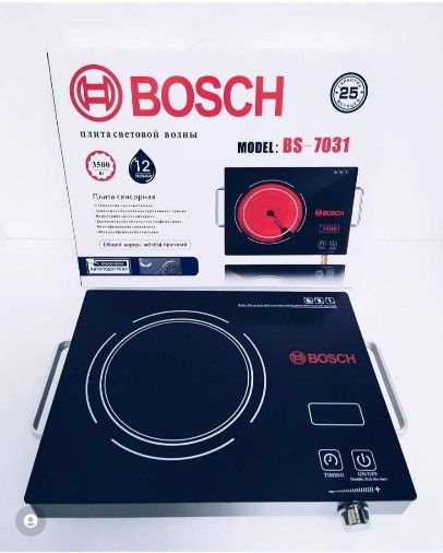 Электрическая настольная плита Bosch BS-7031, черный - купить с доставкой по выгодным ценам в ...