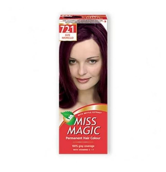 Стойкая краска для волос СПЕЛАЯ ВИШНЯ 721 MISS MAGIC - купить с доставкой по выгодным ценам в ...