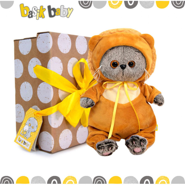 Мягкая игрушка 20 см Basik&Co в подарочной коробке - Кот Басик Baby в ...