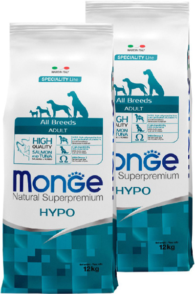 Сухой корм MONGE SPECIALITY DOG HYPO SALMON для взрослых собак всех ...