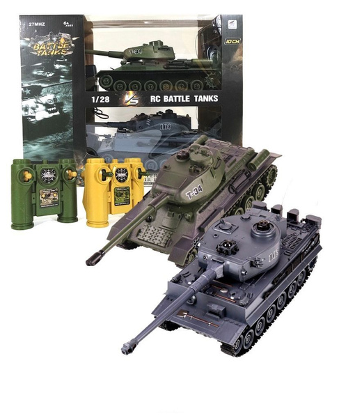 Танковый бой / T-34 b 103 TIGER / 2 пульта / танк на радиоуправлении ...