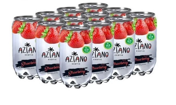 Газированный напиток AZIANO Strawberry / Азиано Клубника * 12шт ...