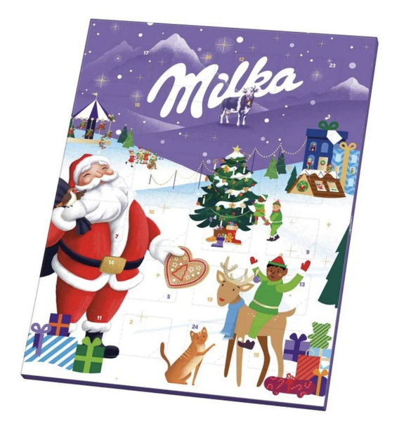 Адвент календарь с окошками новогодний с шоколадками Милка Milka ...
