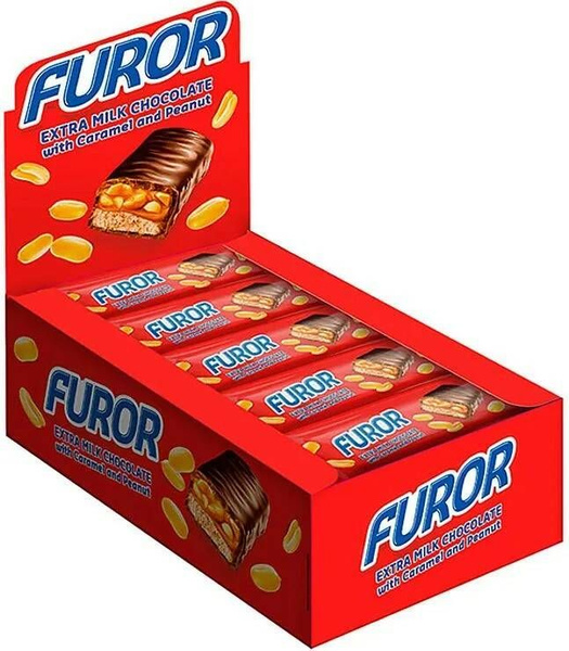 Шоколадный батончик Furor, 35 грамм, 21 штука в упаковке - купить с ...