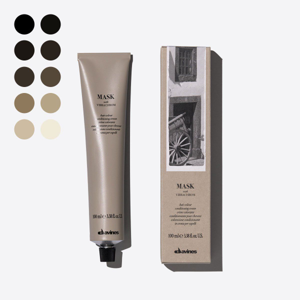 Davines крем-краска для волос Mask with Vibrachrom, 1/0 Черный, 100 мл ...